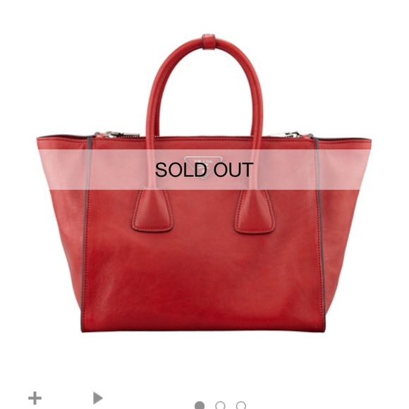 Prada | Bags | Prada Fuoco Glace Calf Red Satchel | Poshmark